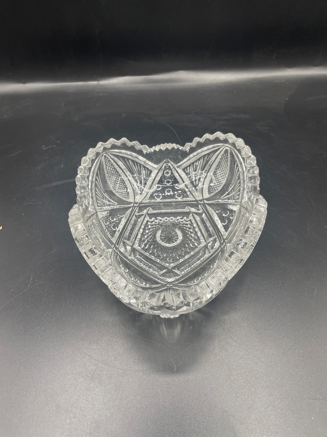 Vintage Imperial Glass Nucut Pressed Glass Trinket Dish - Etsy