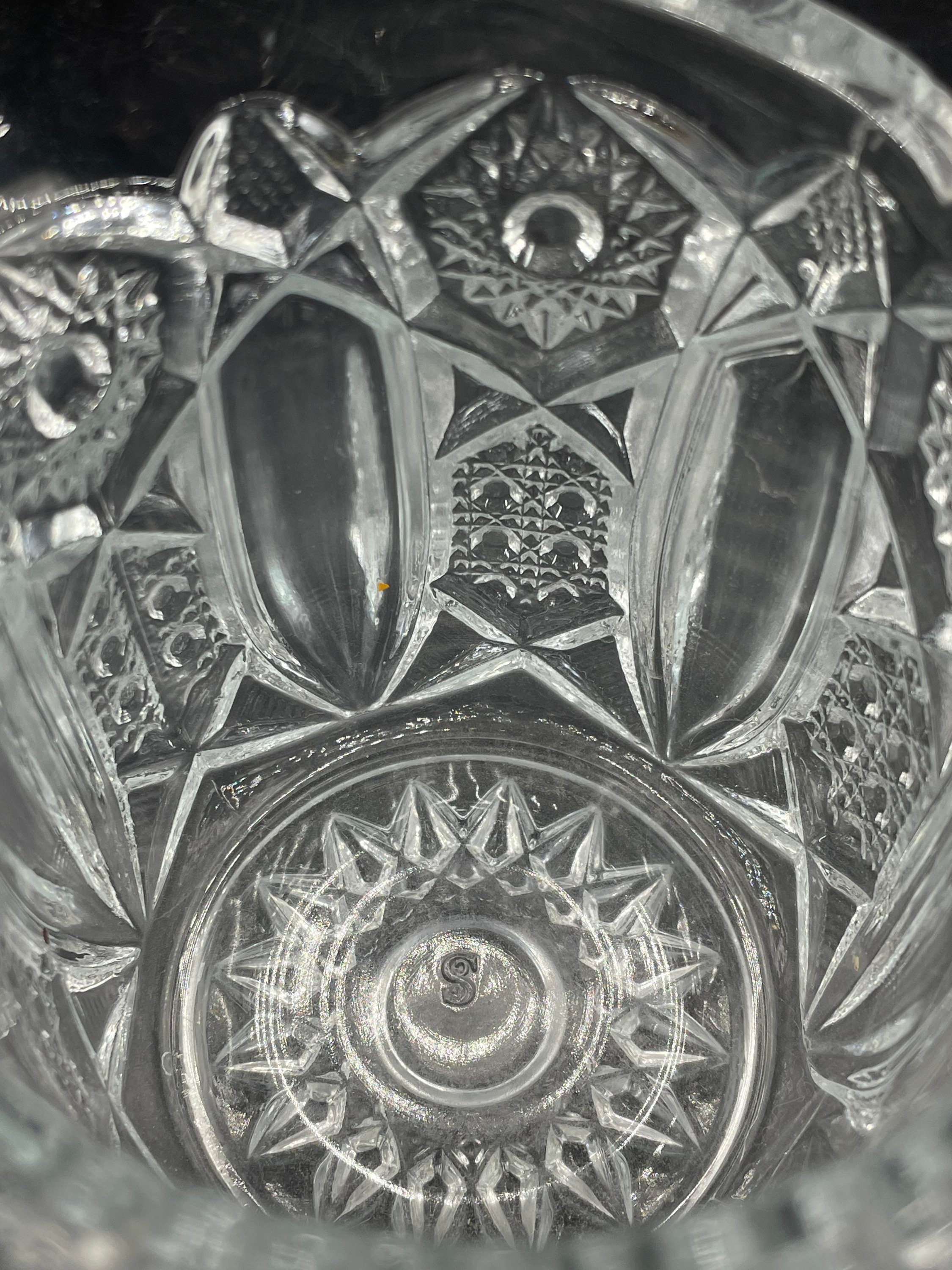 Vintage L.E Smith Cut Glass EAPG Crystal Clear quintec Pattern Creamer ...