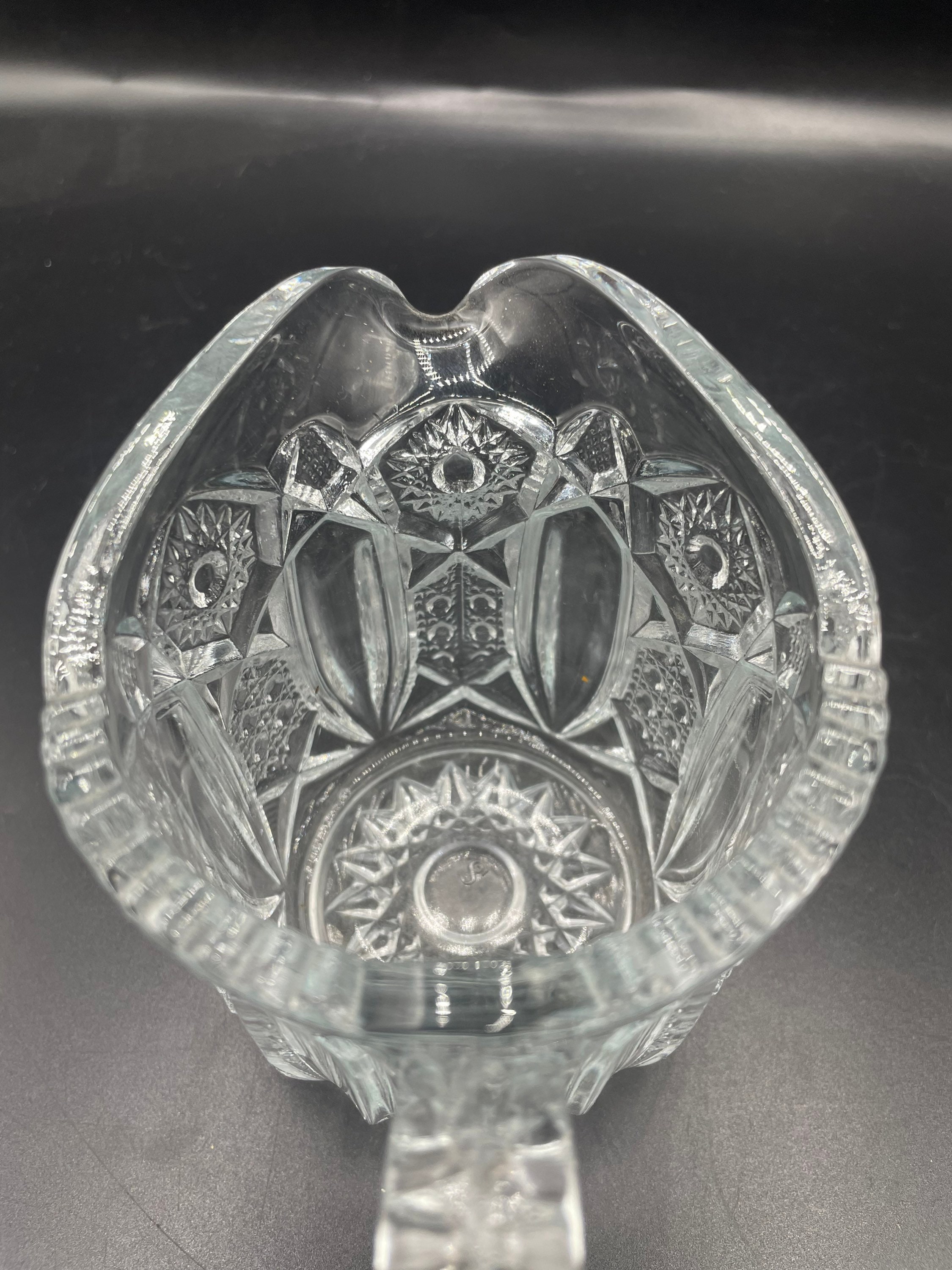 Vintage L.E Smith Cut Glass EAPG Crystal Clear quintec Pattern Creamer ...