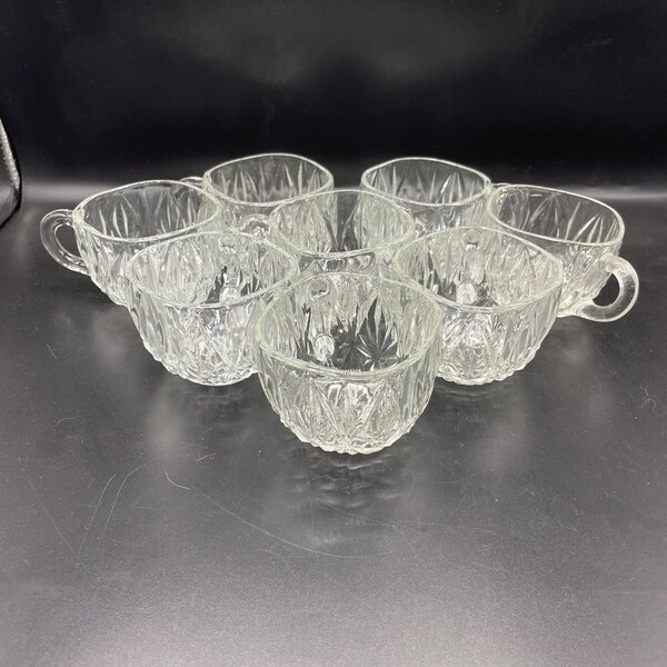 Pressed Glass Starburst Punch Cups - Etsy