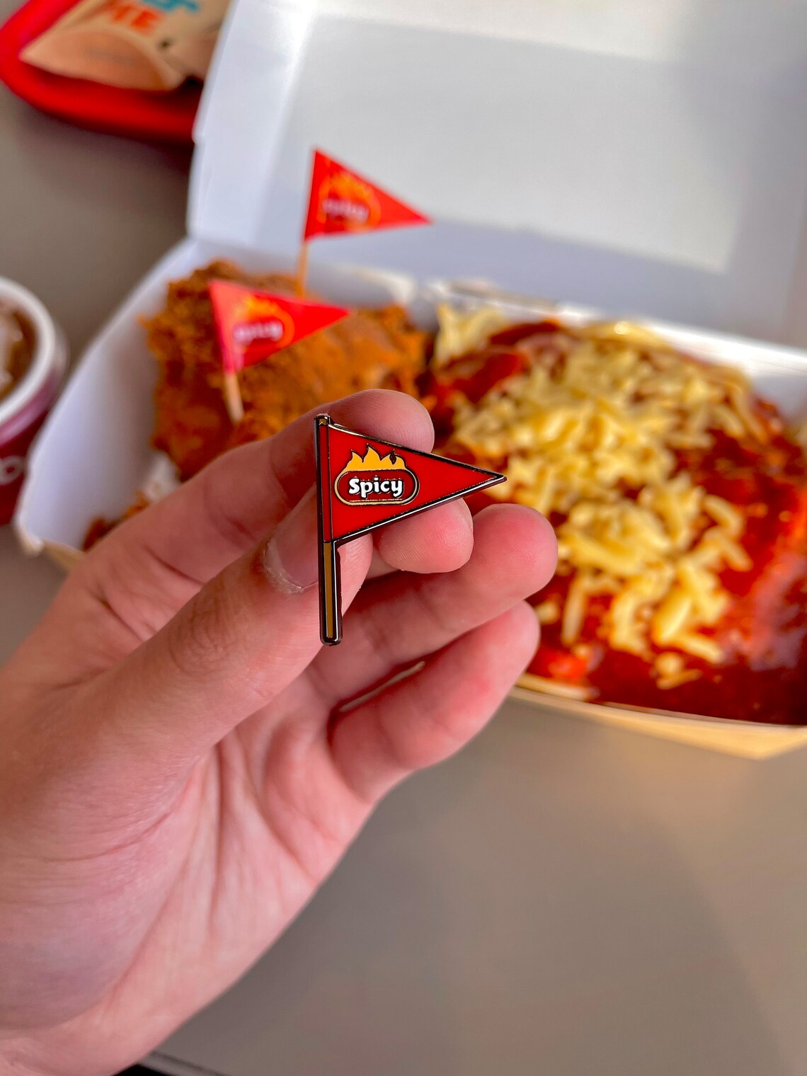 Spicy Flag Hard Enamel Pin, Jollibee, Chicken Joy, Philippines, Pinoy ...
