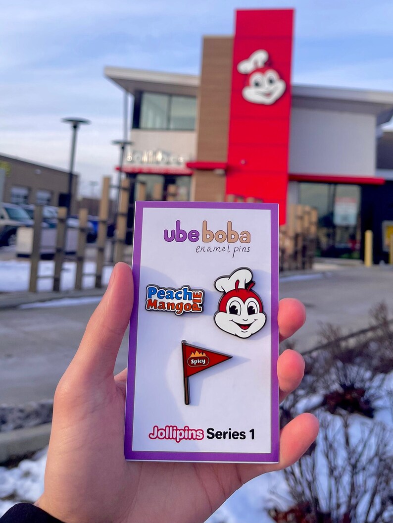 Jollibee Enamel Pin Set, Peach Mango Pie, Spicy Flag, Filipino Pins ...