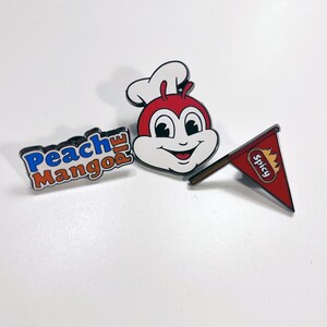 Jollibee Enamel Pin Set, Peach Mango Pie, Spicy Flag, Filipino Pins ...