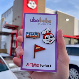 Jollibee Enamel Pin Set, Peach Mango Pie, Spicy Flag, Filipino Pins ...