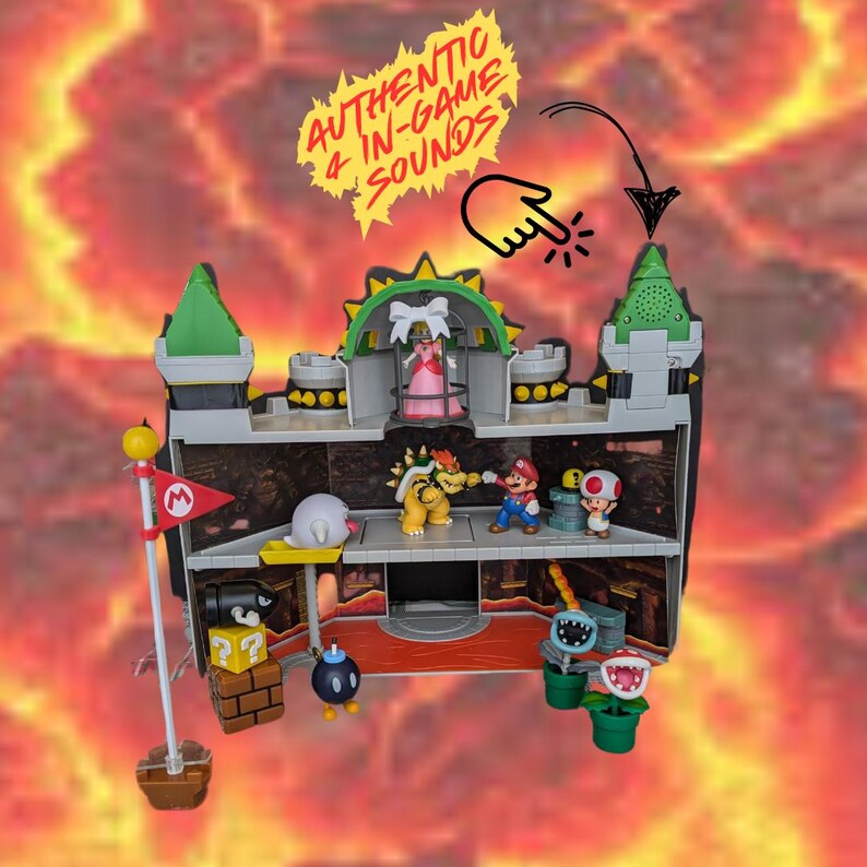 Mario Set, Bowser Castle, Mario, Bowser, Princess Peach, Toad, Boo ...