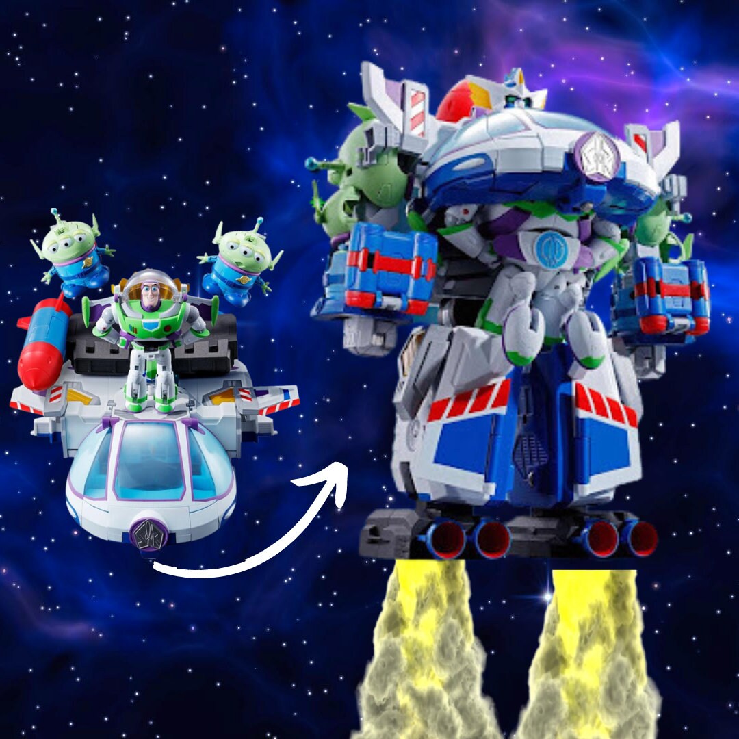 Buzz Lightyear Mech With Spaceship, Buzz Lightyear, and 2 Aliens used ...