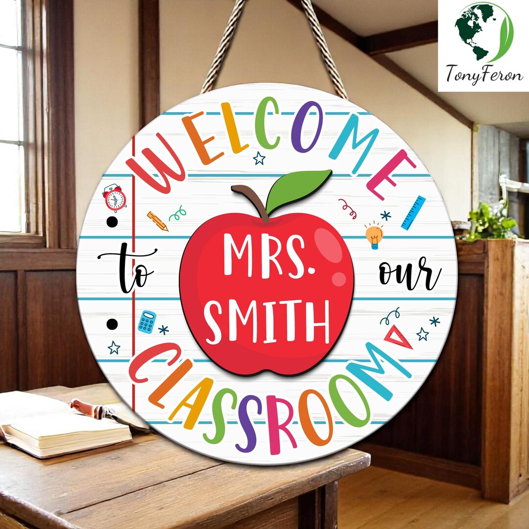 Personalized Teacher Door Sign – Custom Welcome Sign for Classroom ...