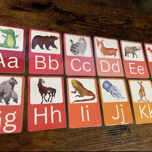 The Alphabet Flash Cards or Wall Decor, Animal Themed Abc Cards for ...