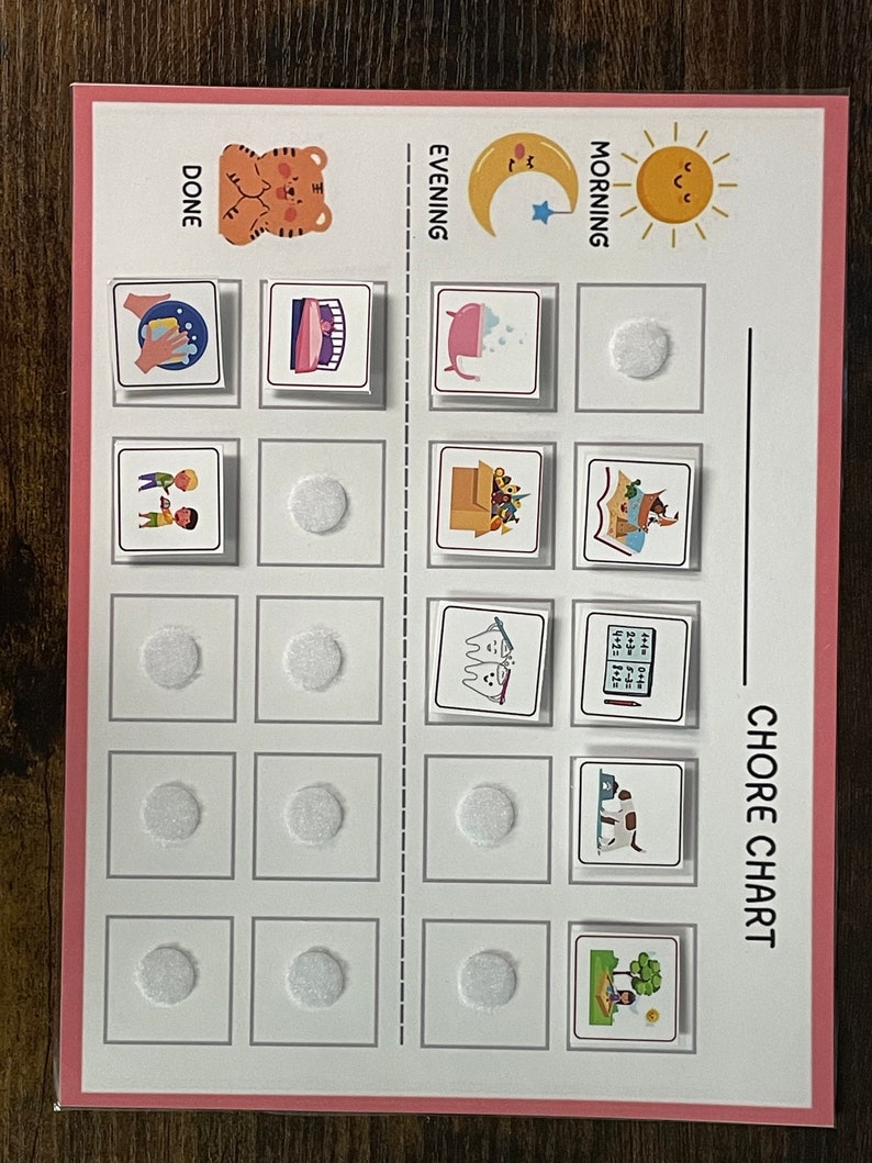 Children's Chore Chart, to Do List, Printable Chore Chart With Pictures ...