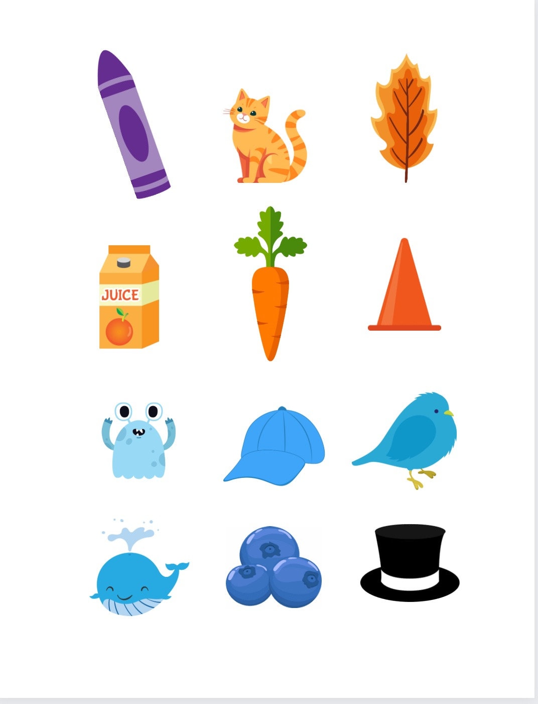 Match the Color, Picture Game for Kids, Orange, Red, Yellow, Blue ...