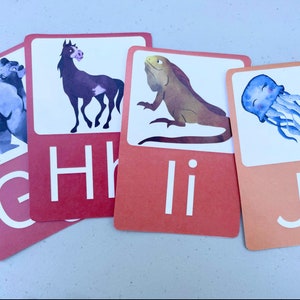 The Alphabet Flash Cards or Wall Decor, Animal Themed Abc Cards for ...