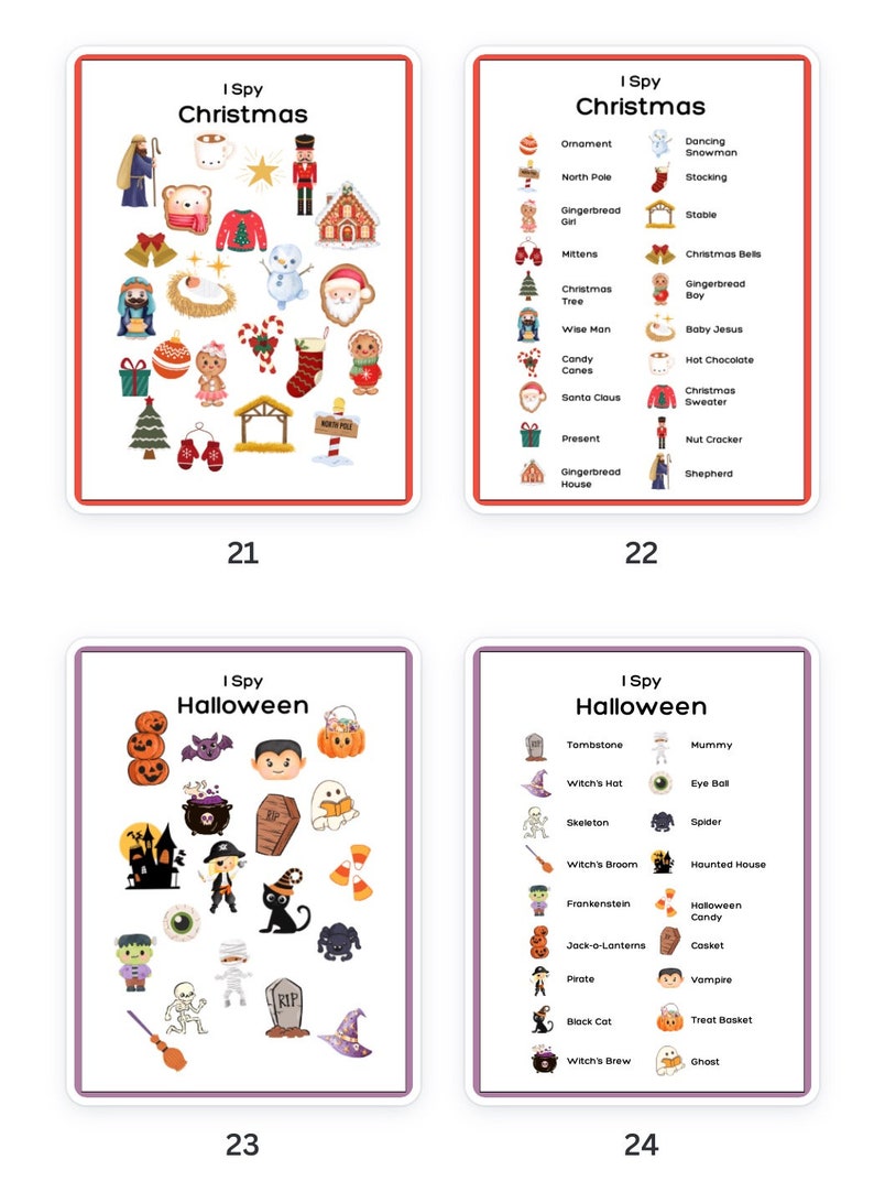 14 Fun I Spy Games for Kids, Learning Matching Skills, Fairy Tale, Dino ...
