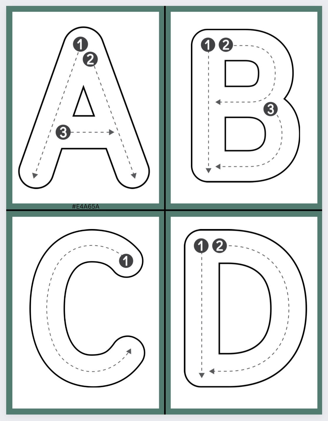 Alphabet Tracing Cards, Upper and Lowercase Letters, Printable ...