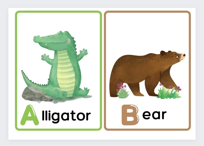 A for Alligator Alphabet Cards for Learning and Classroom Decor ...