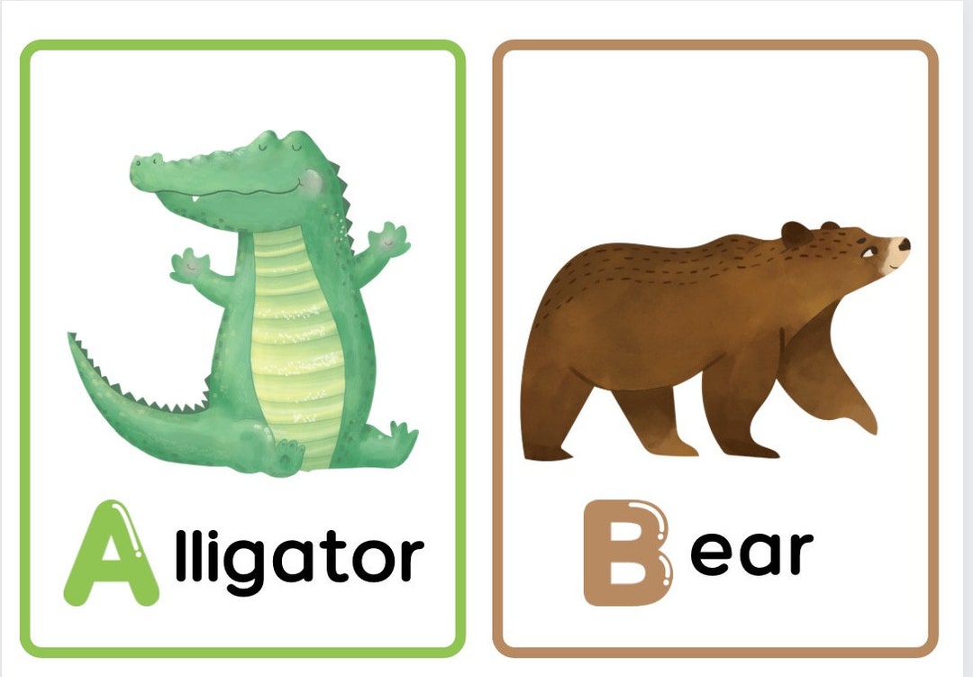 A for Alligator Alphabet Cards for Learning and Classroom Decor ...