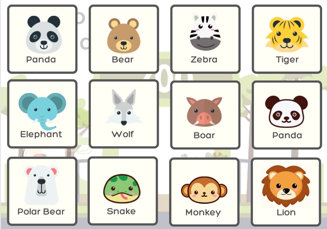 Animal Matching Game to Help Kids With Their Memory, Match Picture to ...