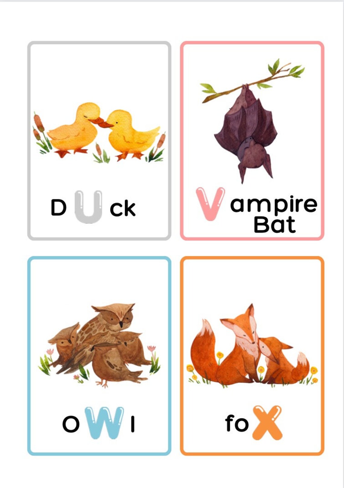 A for Alligator Alphabet Cards for Learning and Classroom Decor ...