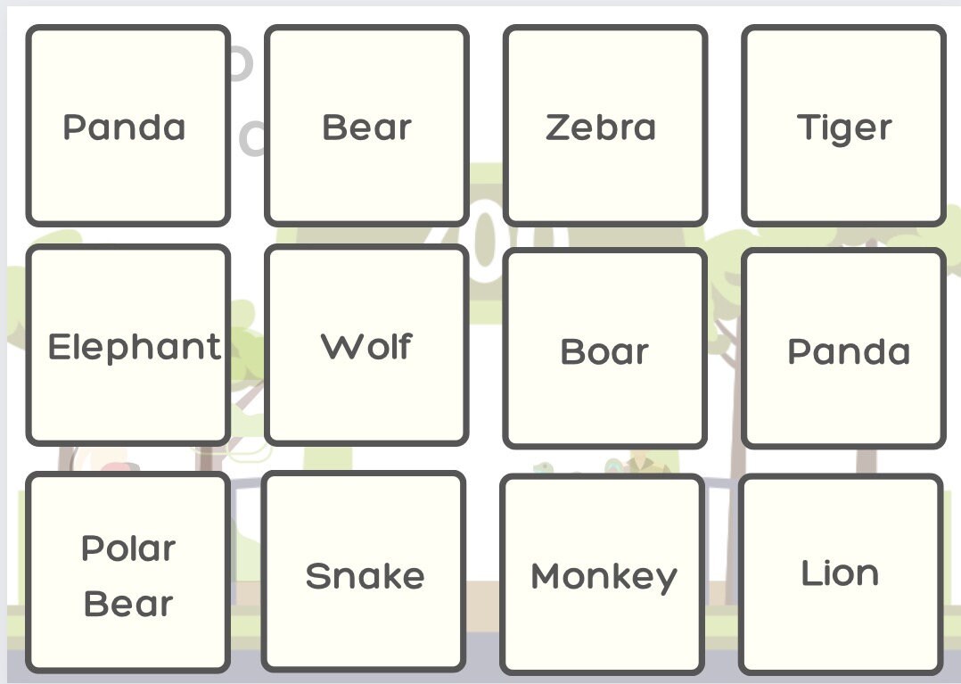 Animal Matching Game to Help Kids With Their Memory, Match Picture to ...