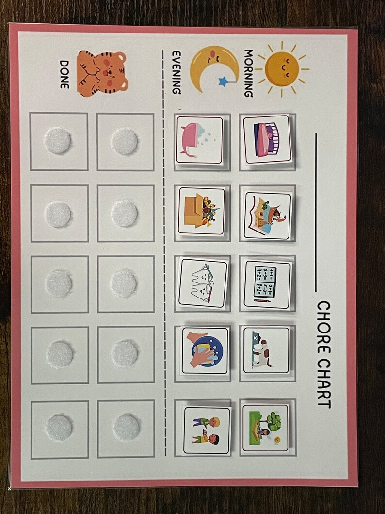 Children's Chore Chart, to Do List, Printable Chore Chart With Pictures ...