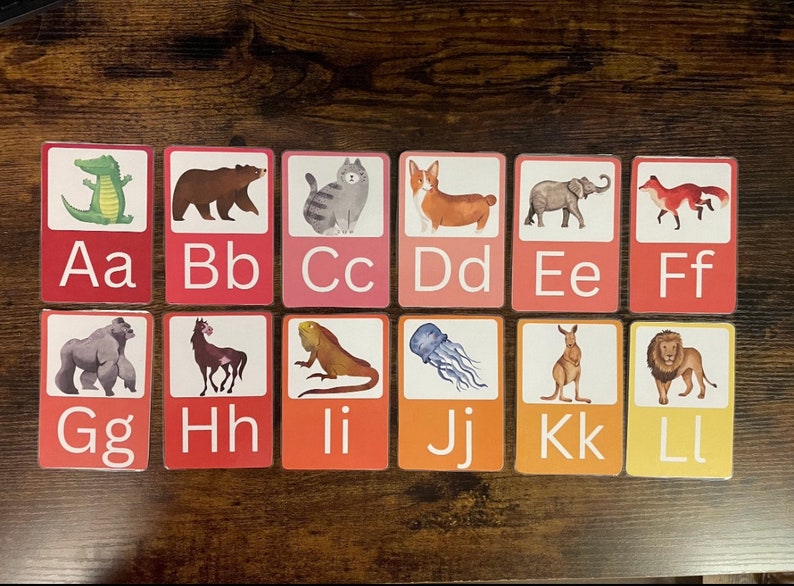 The Alphabet Flash Cards or Wall Decor, Animal Themed Abc Cards for ...
