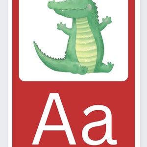 The Alphabet Flash Cards or Wall Decor, Animal Themed Abc Cards for ...
