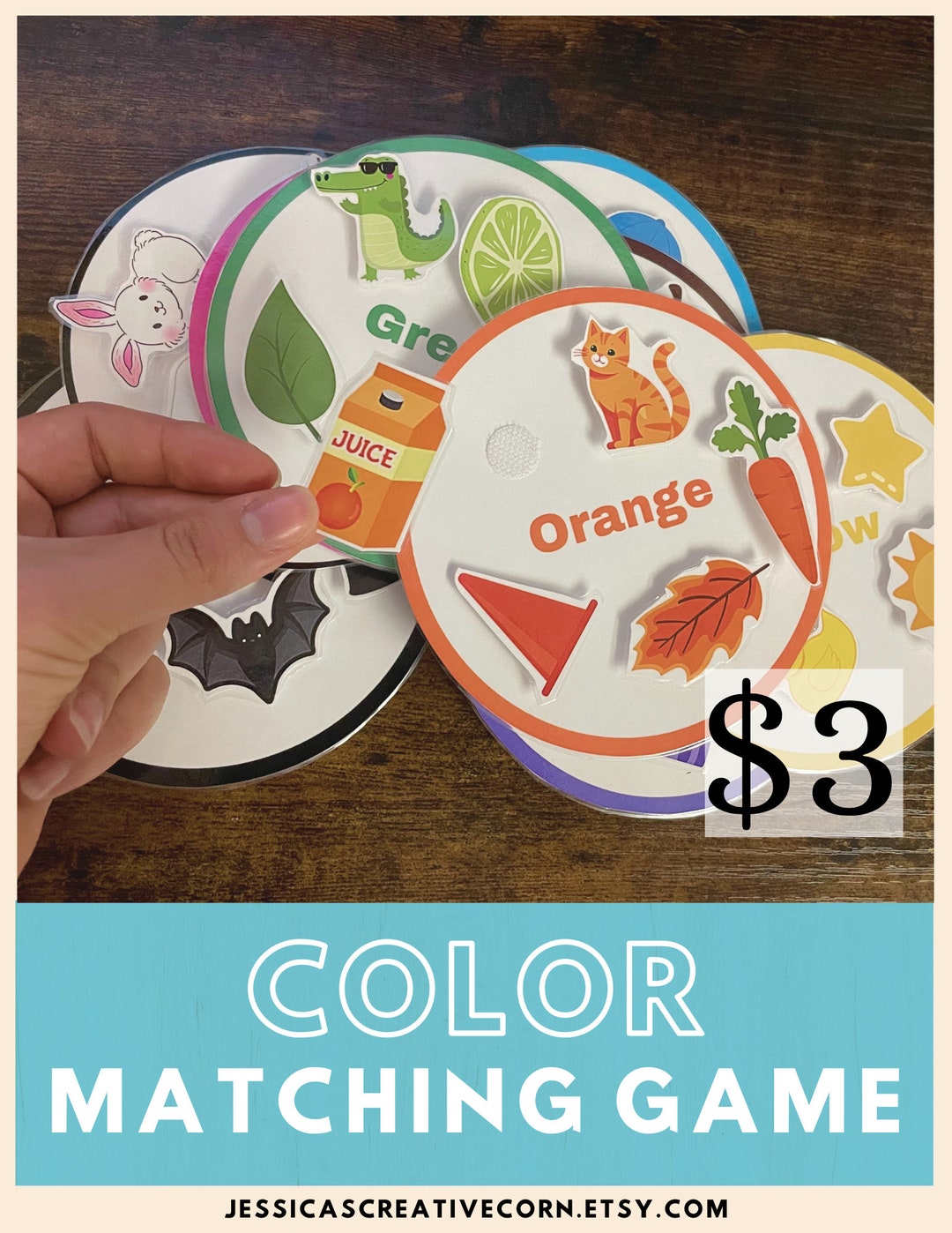 Match the Color, Picture Game for Kids, Orange, Red, Yellow, Blue ...