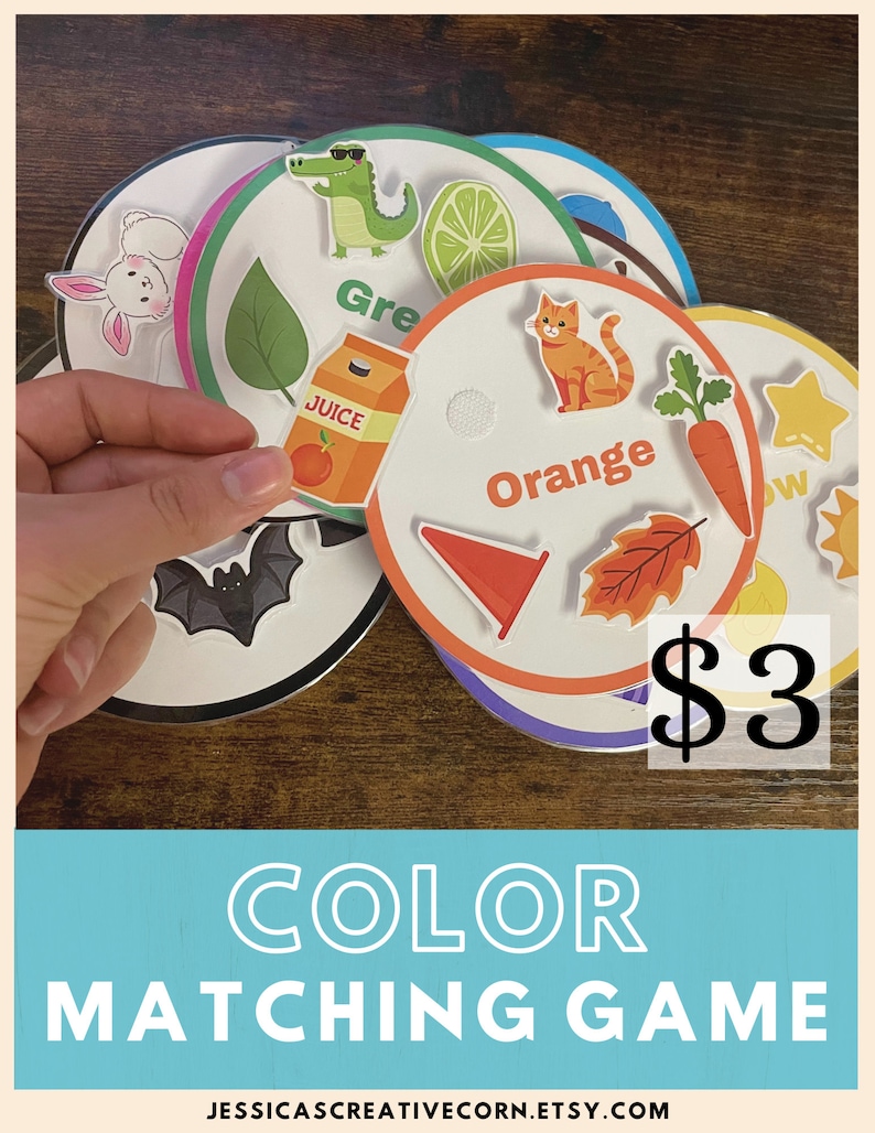 Match the Color, Picture Game for Kids, Orange, Red, Yellow, Blue ...