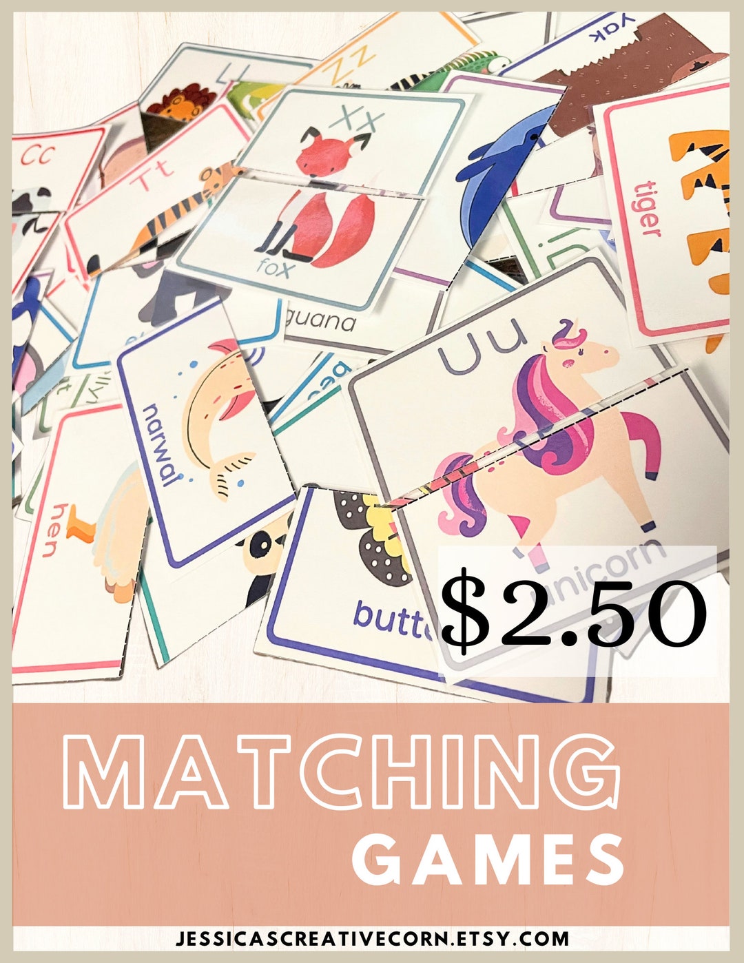 ABC Animal Matching Game for Kids, Help Kids Learn Their Abc's While ...
