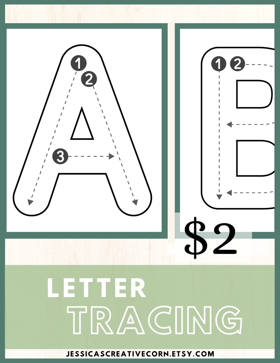 Alphabet Tracing Cards, Upper and Lowercase Letters, Printable ...