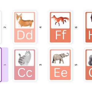 The Alphabet Flash Cards or Wall Decor, Animal Themed Abc Cards for ...