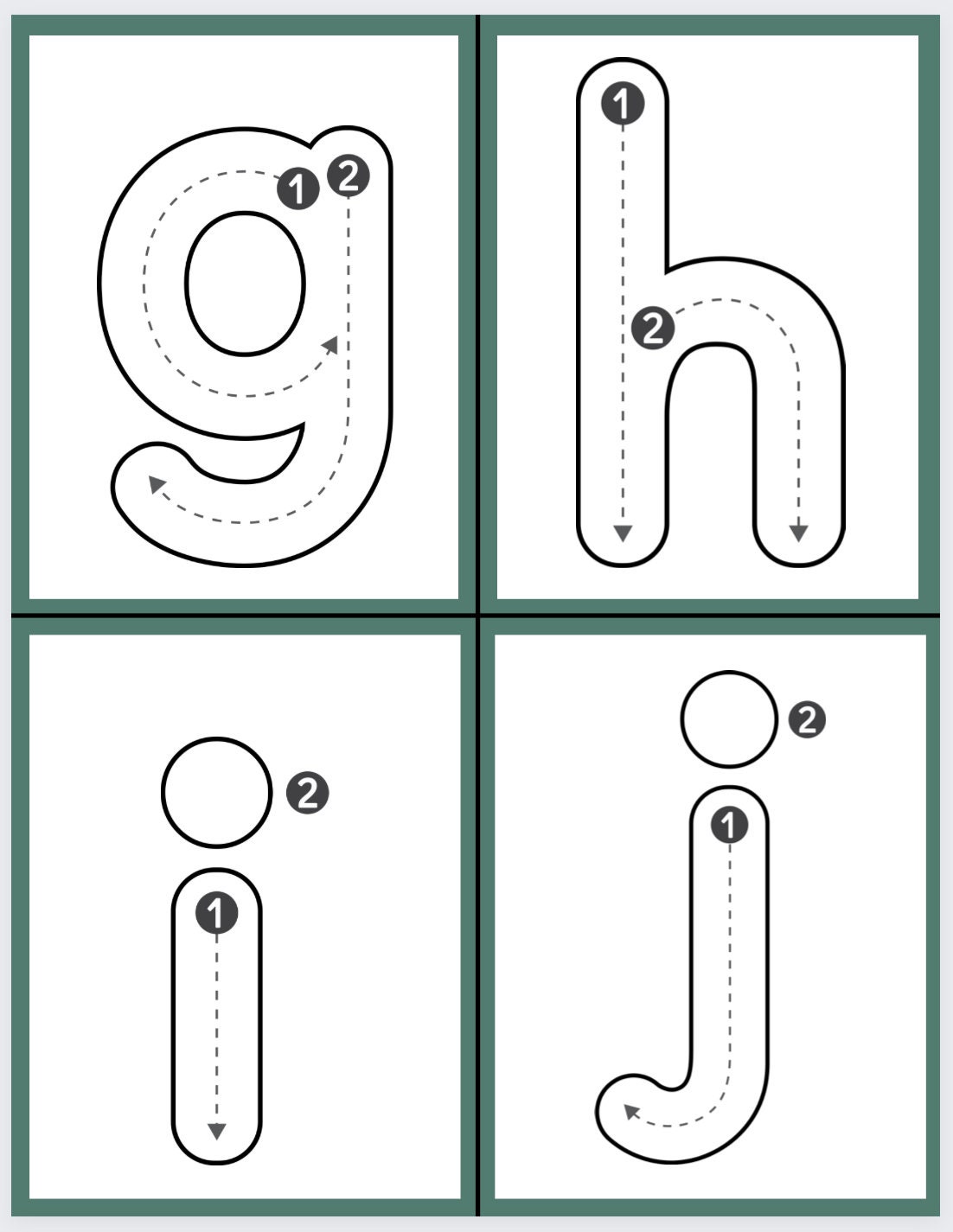 Alphabet Tracing Cards, Upper and Lowercase Letters, Printable ...