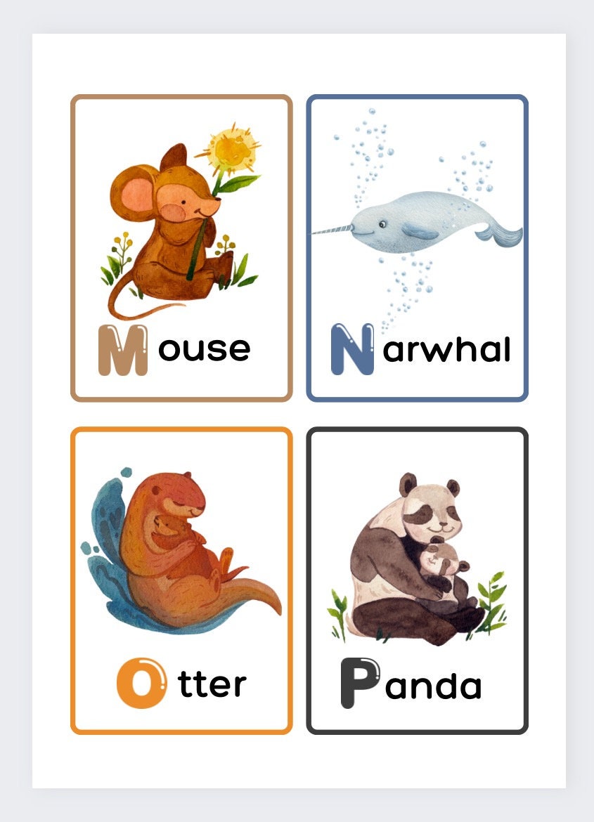 A for Alligator Alphabet Cards for Learning and Classroom Decor ...