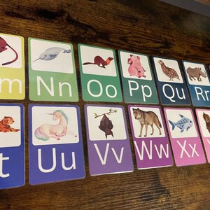 The Alphabet Flash Cards or Wall Decor, Animal Themed Abc Cards for ...