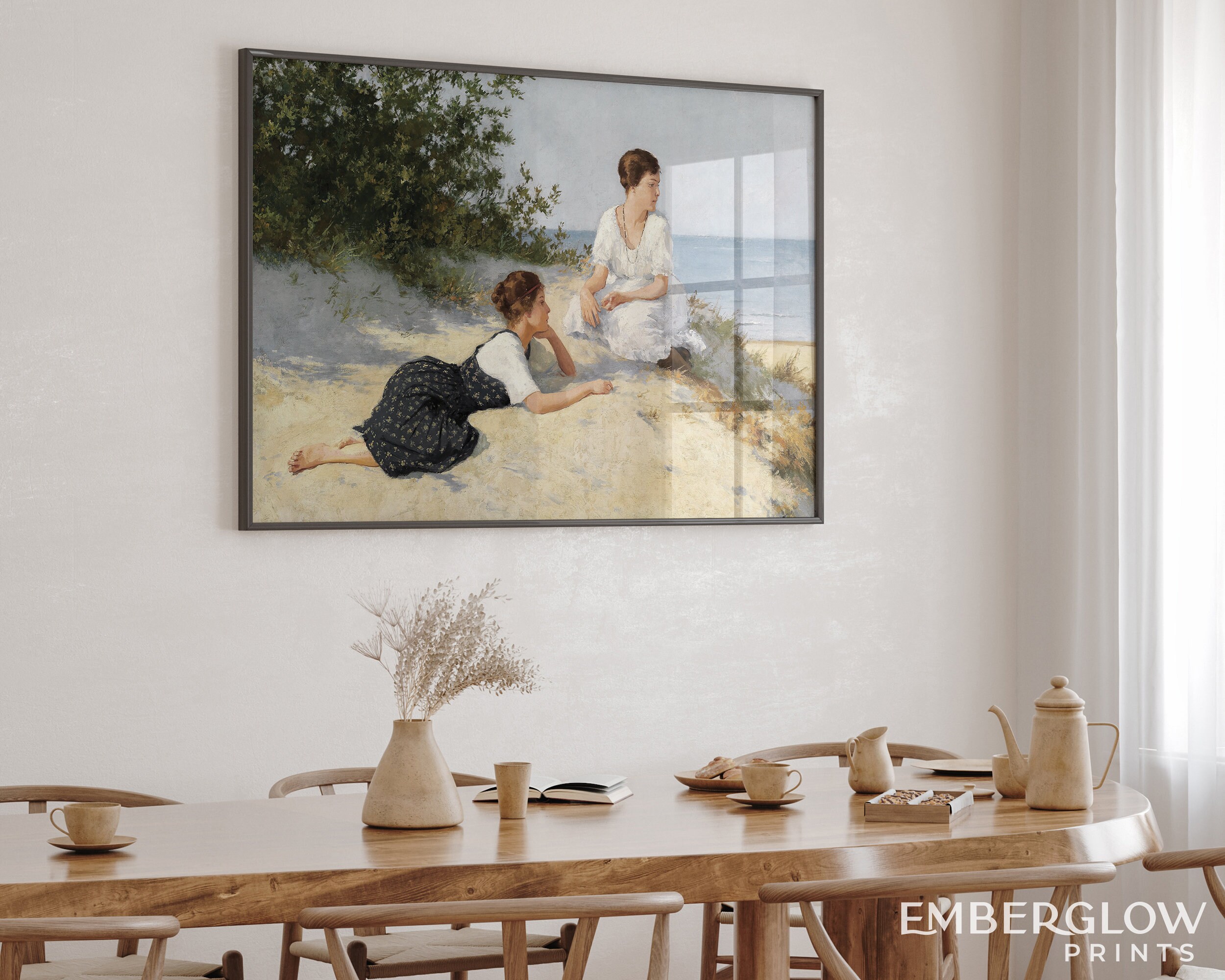 Sand Dunes Beach Day / Airy Coastal Seaside Ocean Decor / Antique ...