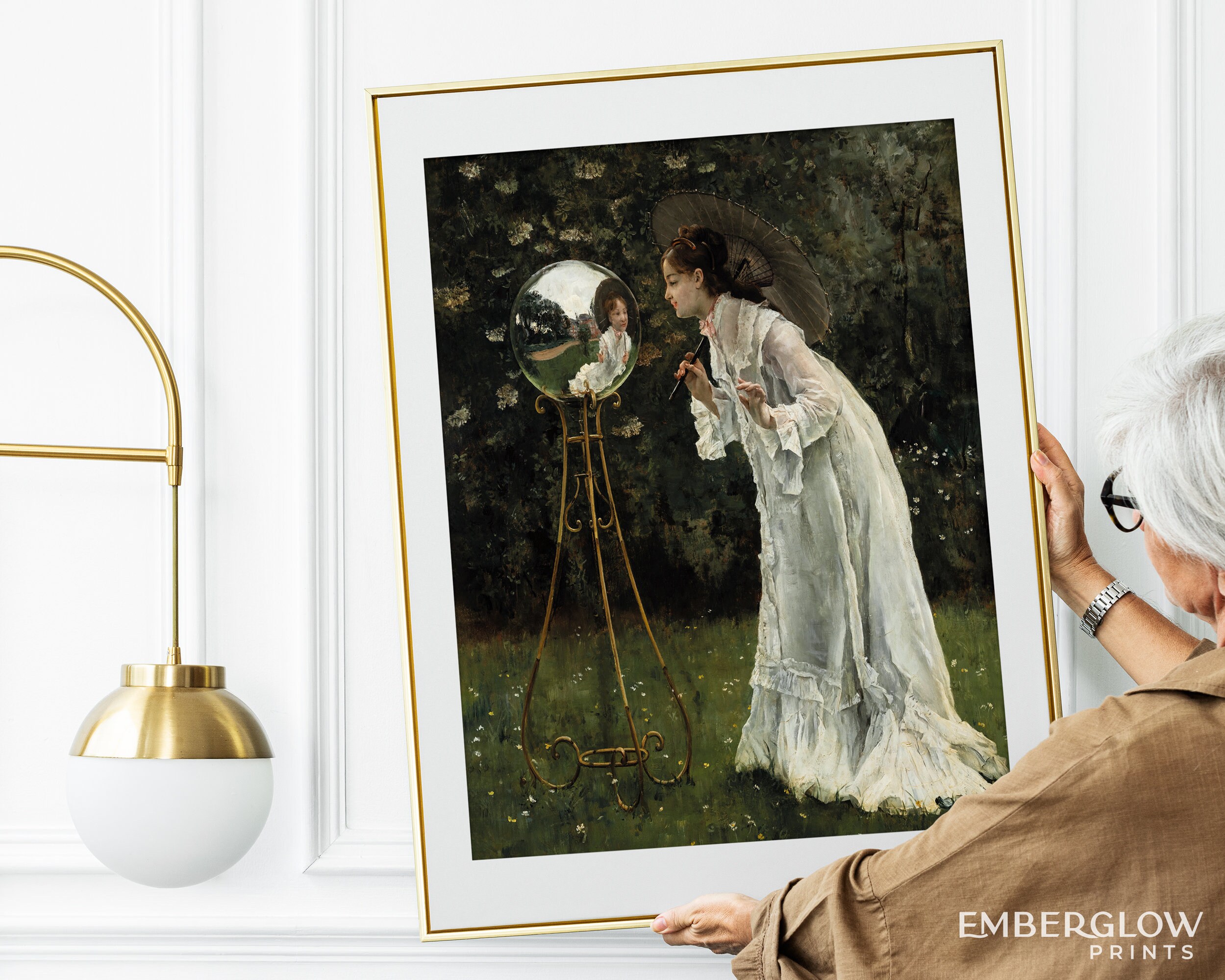 Whimsical Woman Reflection / Dark Moody Victorian Garden Portrait ...