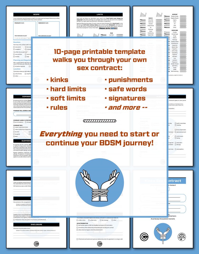 Printable Kinky BDSM Contract for Beginners and Experts - Etsy