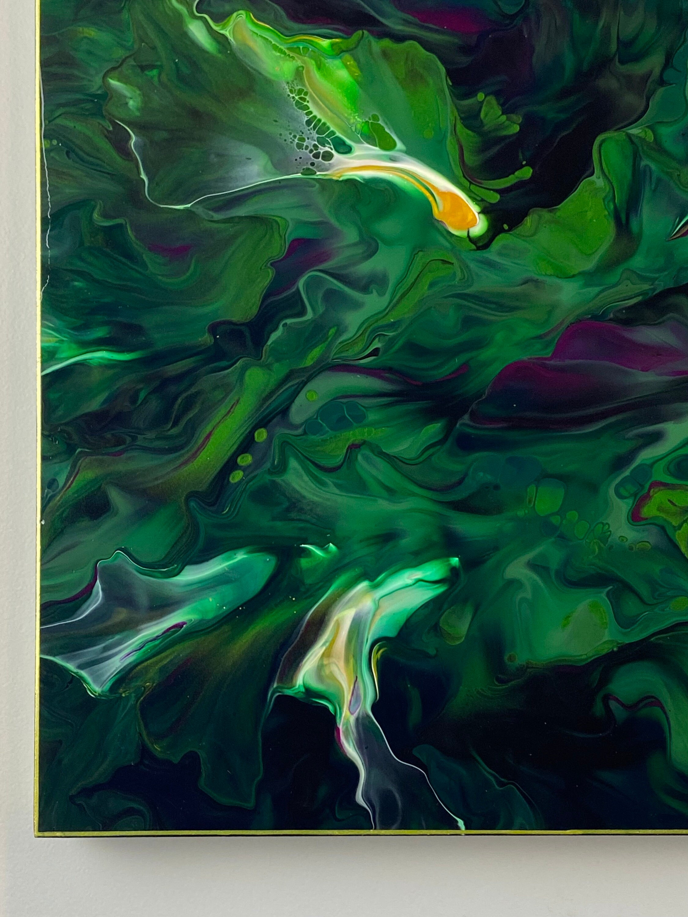 Forest Inspired Green Abstract Art, “floresta” Fluid Acrylic Painting ...