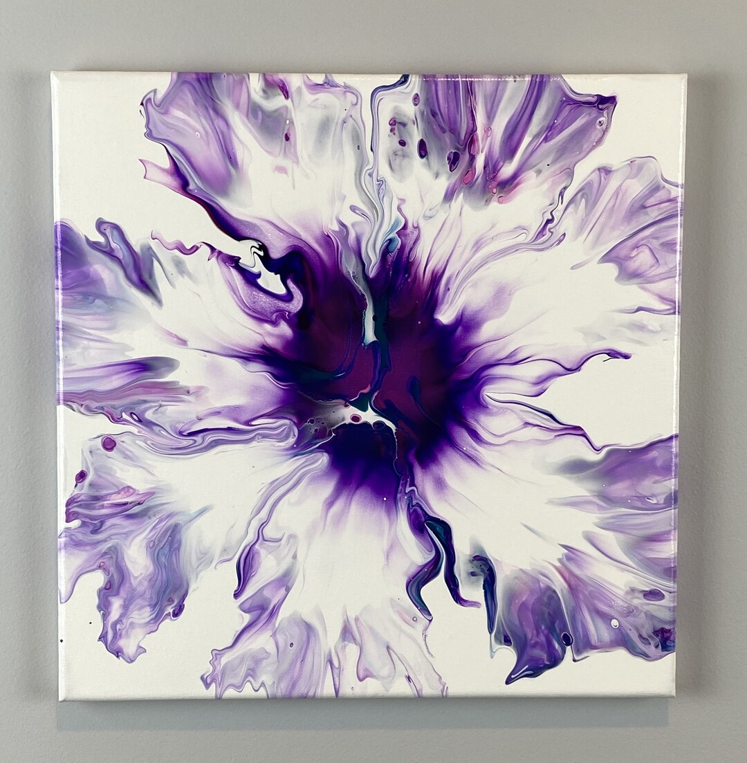 Large Bloom Abstract Art, daylight Iridescent Bloom Fluid Acrylic ...