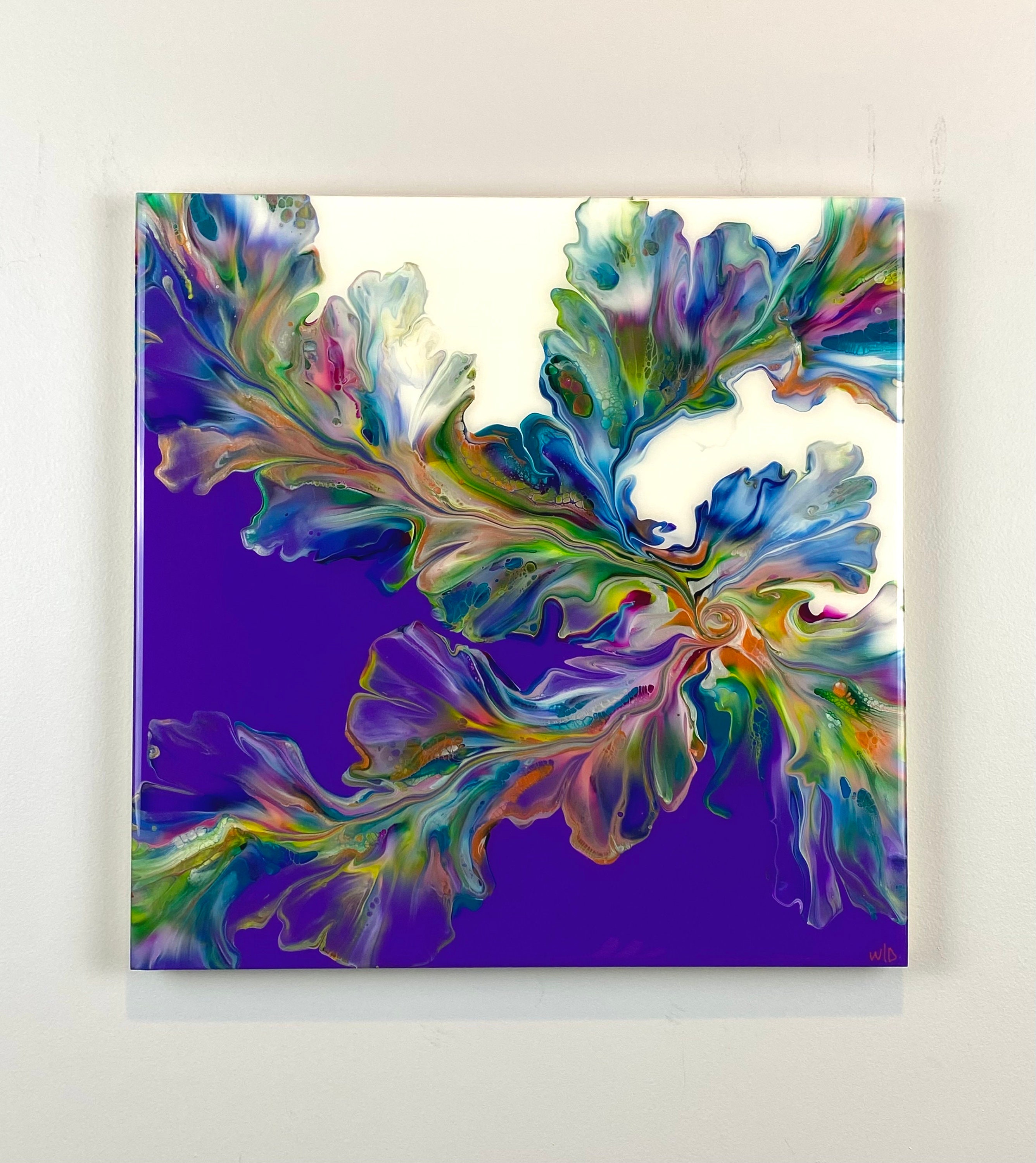 Light Violet, White & Iridescent Colors Original Abstract Art, “mystic ...