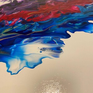 Red, Blue and Purple Original Abstract Art, “fire, Ice & Lightning ...
