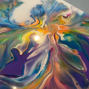 Light Violet, White & Iridescent Colors Original Abstract Art, “mystic ...