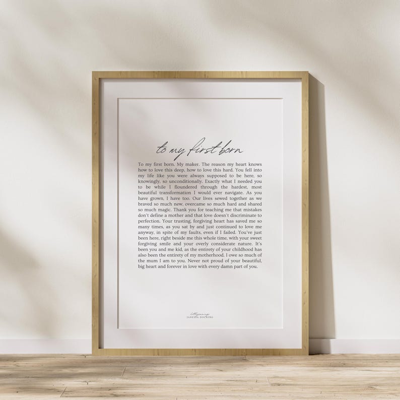 My First Born. A Thank You Note to the Eldest. - Etsy