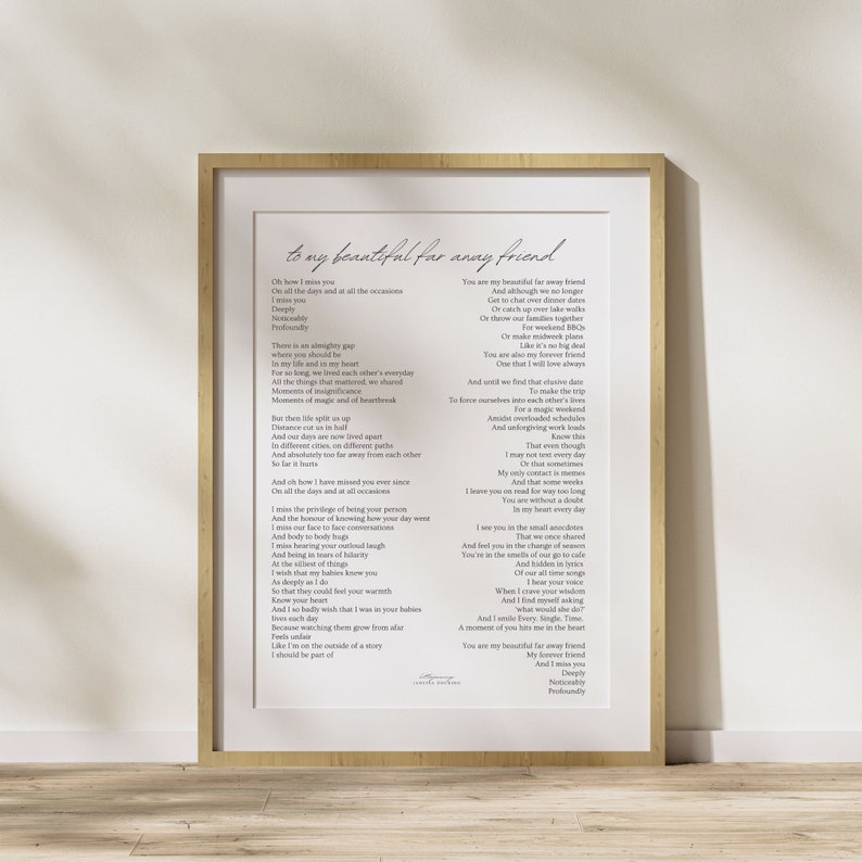 Far Away Friend. A Love Letter to Friendship. - Etsy