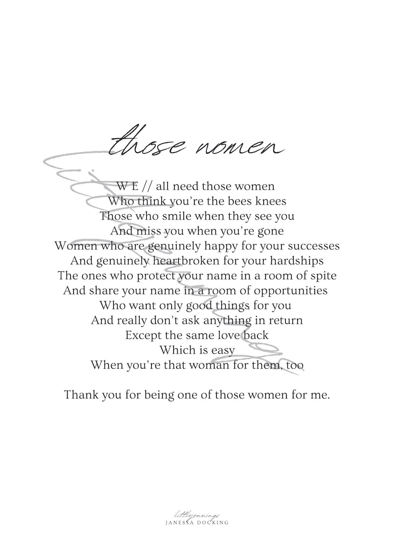 Those Women. an Ode to Best Friends. - Etsy