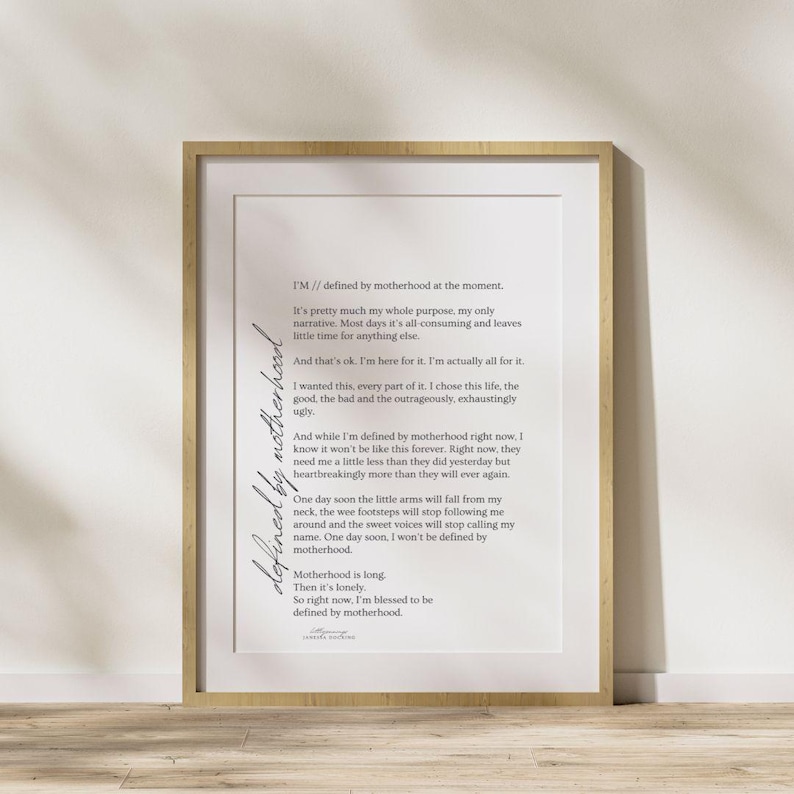 Defined by Motherhood. an Ode to This Season. - Etsy