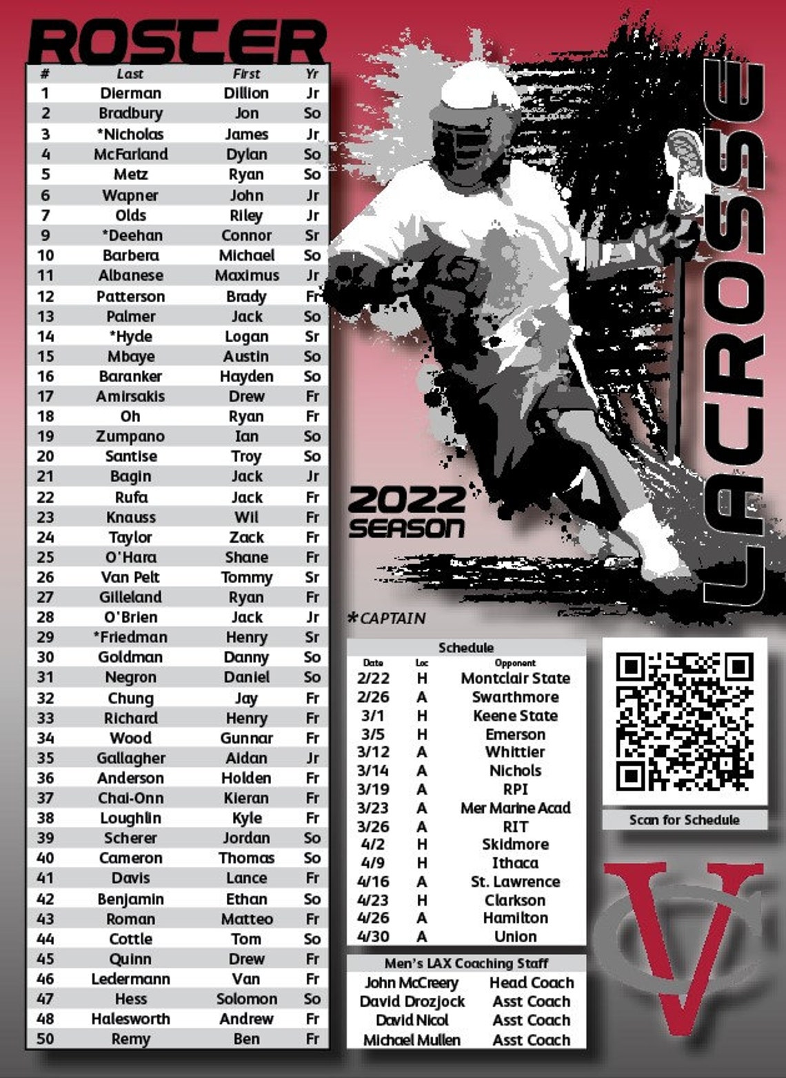 Professional Custom Lacrosse Roster Cards With Lanyards, Life Time ...