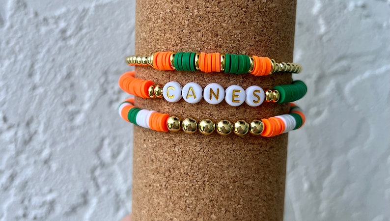 University of Miami Stacked Bracelets - Etsy