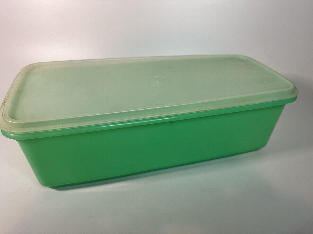 Tupperware 782-7 Jadite Green Veg Celery Bread Container W/lid & Grate ...