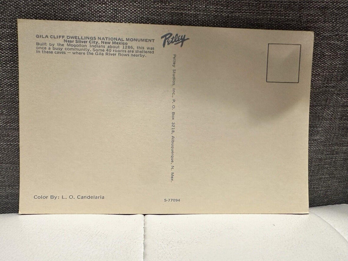 Gills Cliff Dwellings National Park Monument Postcard - Etsy