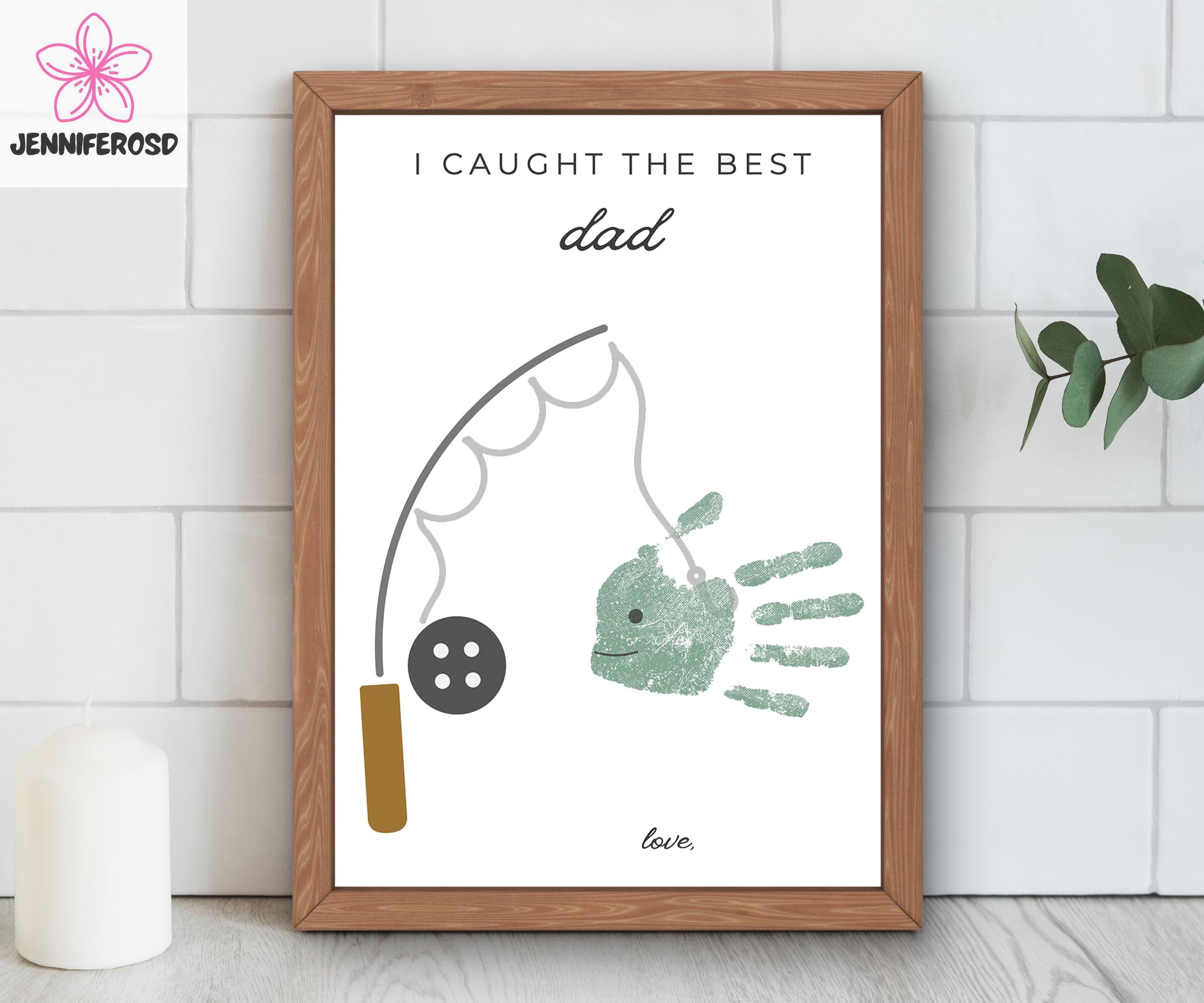 Grandpa Fish Handprint Sign, Father's Day Baby Footprint Arts Craft ...